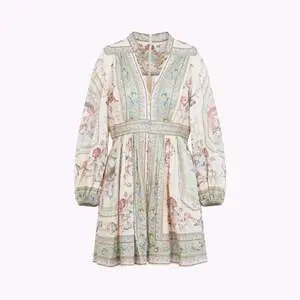 Zimmermann Roselight Plunge Mini Dress - Multicolor