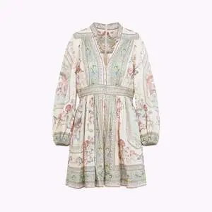 Zimmermann Roselight Plunge Mini Dress - Multicolor
