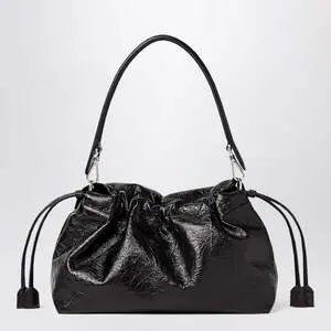 Fendi Baguetteâ® Soft Large Bag In Crackled Leather - Black