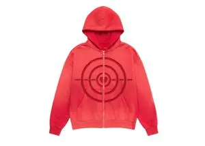 TRAVIS SCOTT Cactus Jack X Nike Bullseye Heavy Wash Zip Hoodie - Red