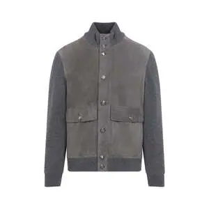Brunello Cucinelli Padded Leatherjacket - Gray