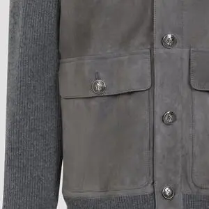 Brunello Cucinelli Padded Leatherjacket - Gray