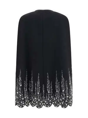 Valentino Garavani Compact Drap Cape With Degradé Rhinestone Embroidery