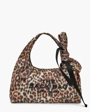 Marc Jacobs Bow Sack Bag In Leopard Nylon - Brown Multi