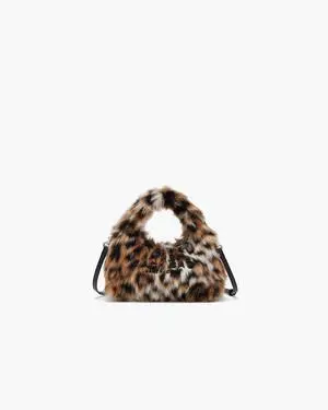Marc Jacobs Micro Crossbody Sack Bag In Leopard Faux Fur - Brown Multi