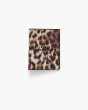 Marc Jacobs Leather Passport Case In Leopard - Brown Multi