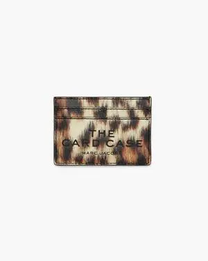 Marc Jacobs Leather Card Case In Leopard - Brown Multi