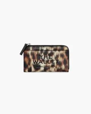 Marc Jacobs Leather Top Zip Multi Wallet In Leopard In Brown Multi