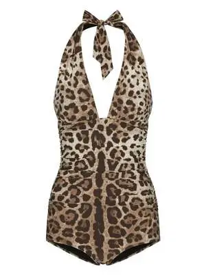 Dolce & Gabbana Leopard-print Swimsuit - Multicolor