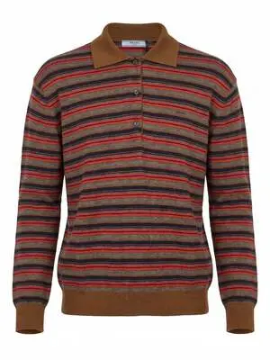 Prada Striped Polo-neck Sweater - Multicolor