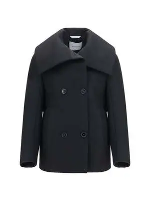 Balenciaga Structured High-neck Peacoat - Black
