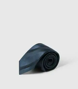 Brunello Cucinelli Silk Stripe Tie - Blue