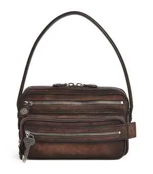 Acne Studios Waxed Leather Camero Party Shoulder Bag - Brown