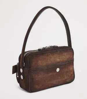 Acne Studios Waxed Leather Camero Party Shoulder Bag - Brown