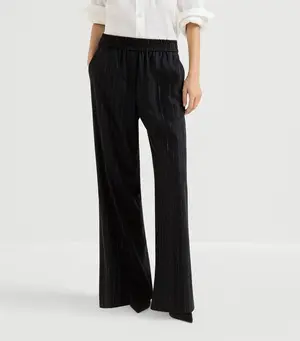 Brunello Cucinelli Virgin Wool-blend Pinstripe Trousers