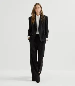 Brunello Cucinelli Virgin Wool-blend Pinstripe Trousers