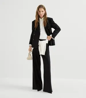 Brunello Cucinelli Virgin Wool-blend Pinstripe Trousers