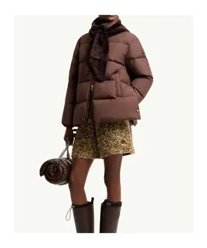 Moncler Vivantesse Short Down Jacket - Brown
