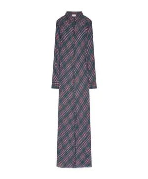 Dries Van Noten Checked Midi Dress - Blue