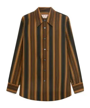 Marni Vertical-stripe Long-sleeve Shirt - Orange