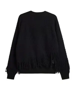 Y3 Knitted 3-stripes Fringy Sweater