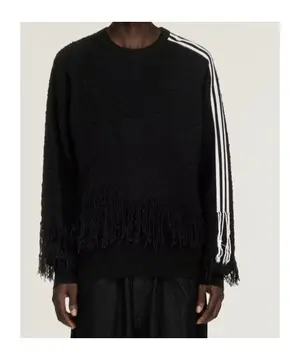 Y3 Knitted 3-stripes Fringy Sweater