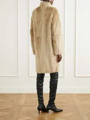 Nour Hammour Blaise Paneled Shearling Coat