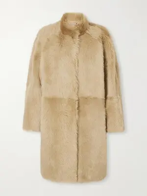 Nour Hammour Blaise Paneled Shearling Coat