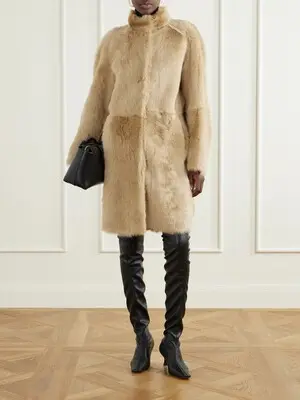 Nour Hammour Blaise Paneled Shearling Coat