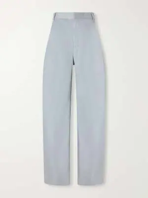 Tibi Sid Lyocell-blend Twill Wide-leg Pants - Blue