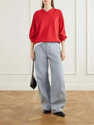 Tibi Sid Lyocell-blend Twill Wide-leg Pants