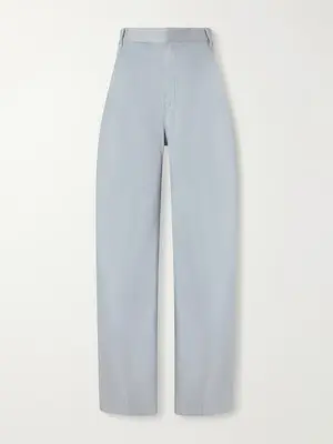 Tibi Sid Lyocell-blend Twill Wide-leg Pants - Blue