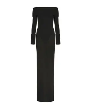 Alaïa Merino Off-shoulder Dress - Black