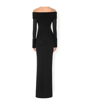 Alaïa Merino Off-shoulder Dress