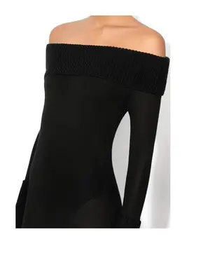 Alaïa Merino Off-shoulder Dress