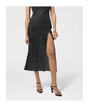 Missoni Sequin-embellished Side-slit Midi Skirt