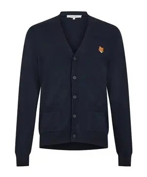 Maison Kitsuné Vneck Knit Cardigan - Black