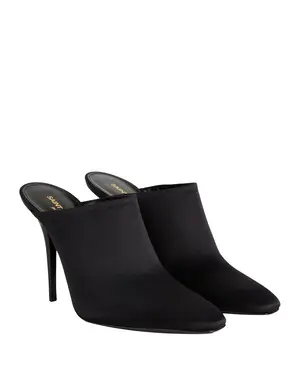 Saint Laurent Satin Pointed-toe Mules