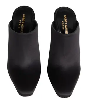 Saint Laurent Satin Pointed-toe Mules