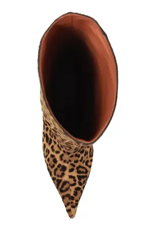 Amina Muaddi Fiona Leopard-print High-heeled Ankle Boots