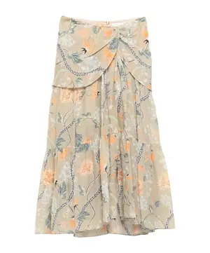 Chloé Printed Midi Skirt - Sand-colored