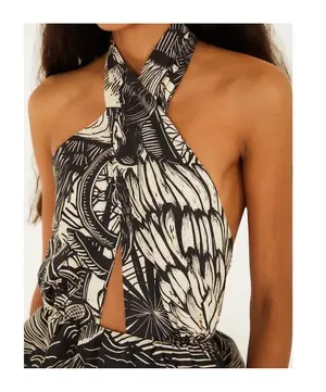 Farm Rio Graphic-print Embroidered Dress
