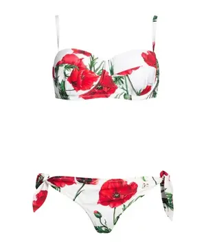 Dolce & Gabbana Floral Print Swimsuit - White