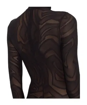 Emilio Pucci High-neck Jacquard Tulle Bodysuit