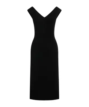 Dolce & Gabbana Sleeveless Solid-colored V-neck Dress - Black