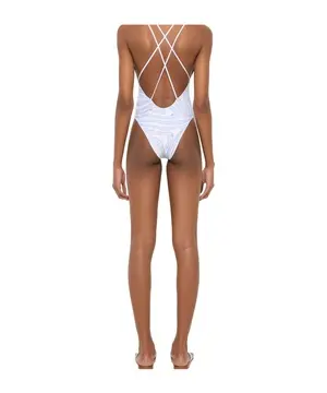 Emilio Pucci Marmo Print Swimsuit - Light Blue