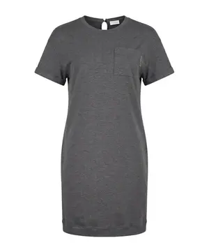 Brunello Cucinelli Solid Color T-shirt Dress - Grey