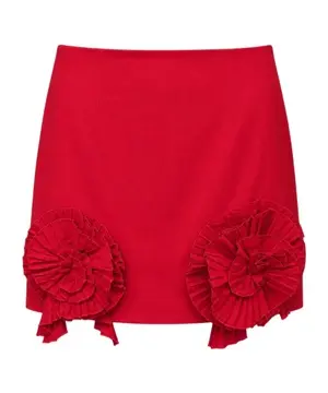 Blumarine Floral Skirt - Red