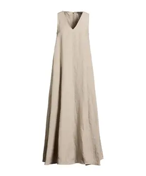 Max Mara Solid Color Linen Sleeveless Dress - Grey
