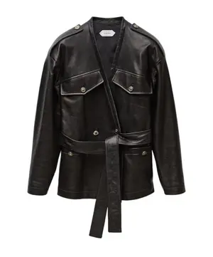 Versace Leather Blouson - Black